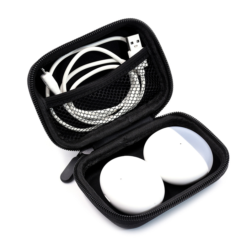 Black Large Capacity Headphones Data Cable EVA Carrying Case - Outdoor ...